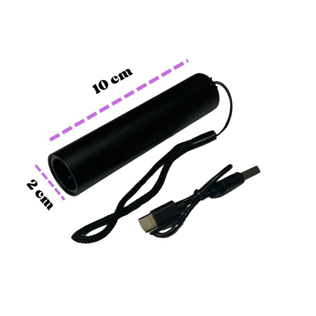 mini Lampara Luz UV Filtro negro recargable USB tipo C + correa LYT13 ...