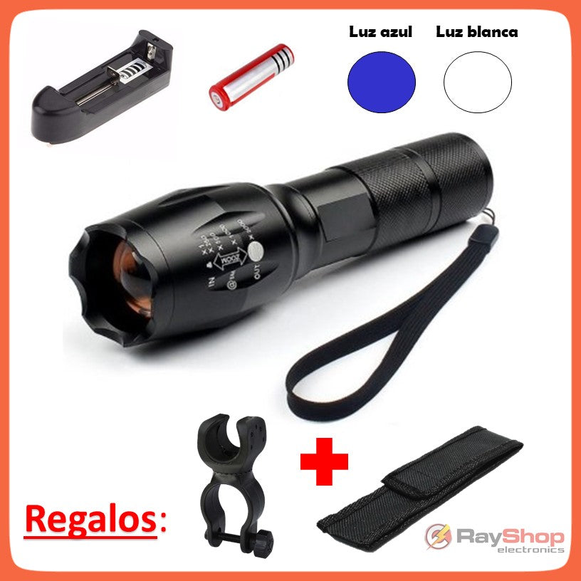 Lámpara Táctica 3000 Lms Bicicleta 2 En 1 Luz Azul + Blanca DT191 ...